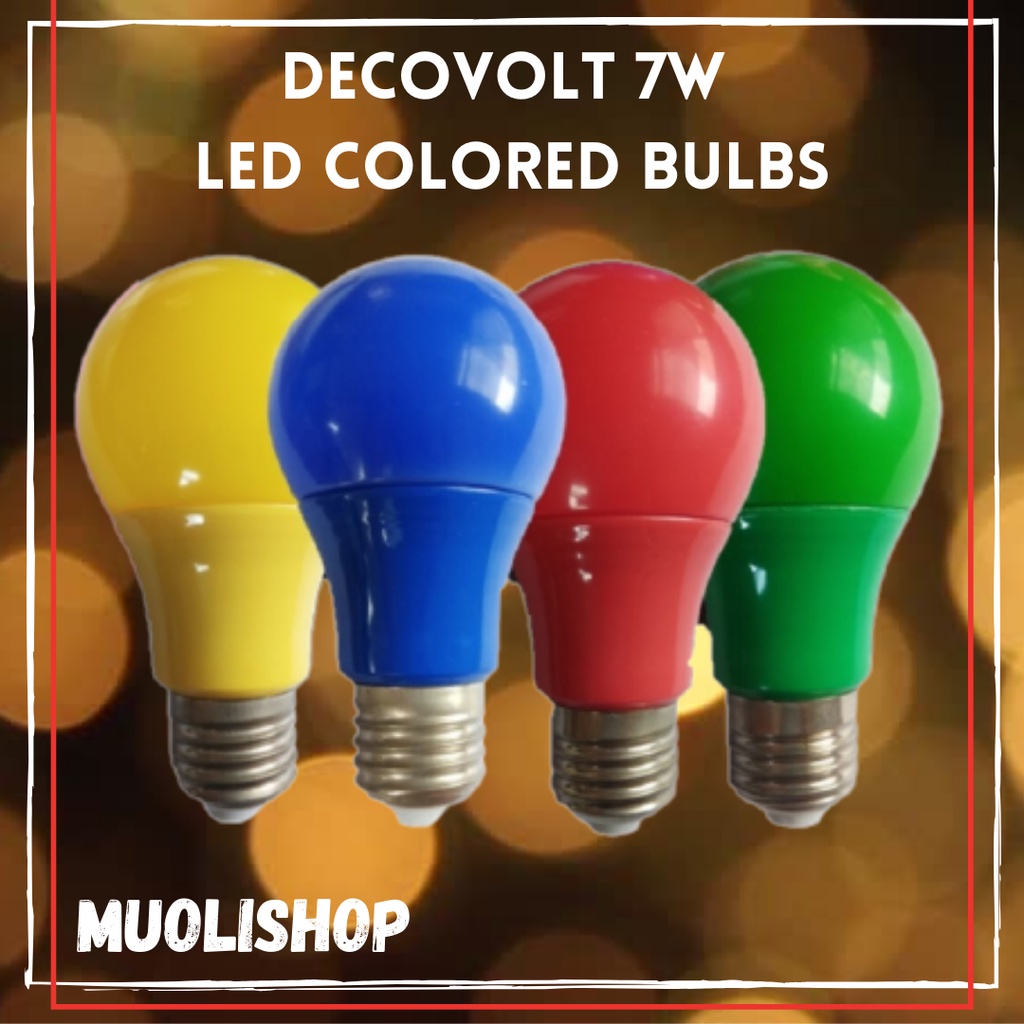 𝙈𝙐𝙊𝙇𝙄 Decovolt 2W/7W LED Colored Bulbs Christmas Lights Light bulb E27 ...