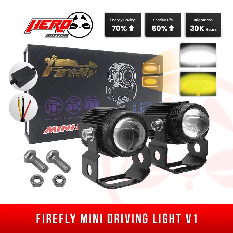 Firefly Mini Driving Light White+Yellow Pair of Universal V1 High ...