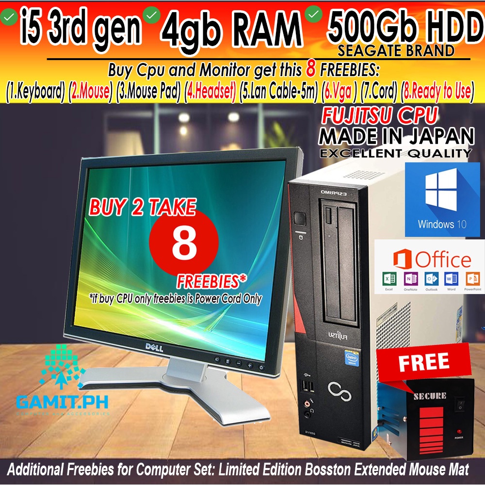 Desktop Computer Set Intel i5, 8gbram, 19inches Monitor Gaming Pc Full ...