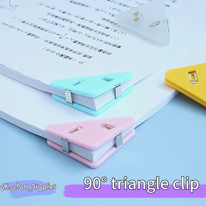 VK 20PCS Corner Paper Clamp Triangular Clip File Clip Notes Holder ...
