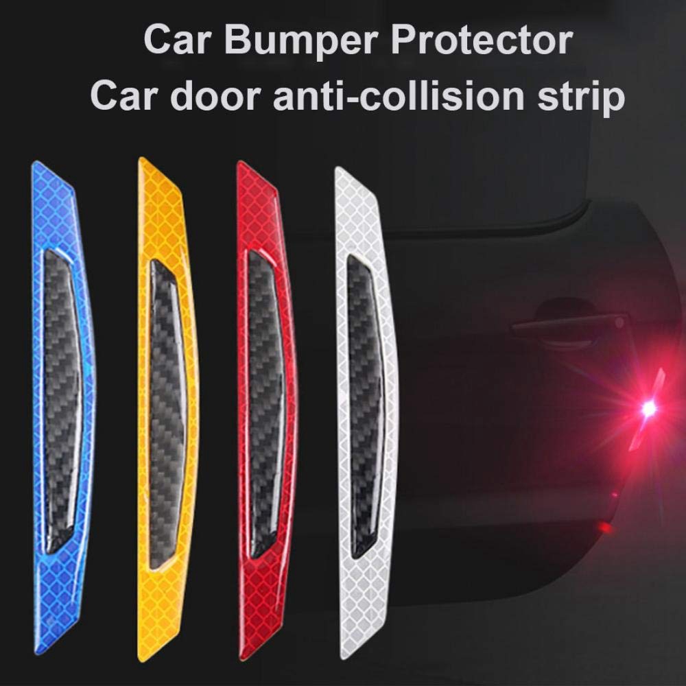 4Pcs/Set Car Door Bumper Sticker Car Reflective Decal Strip Warning ...