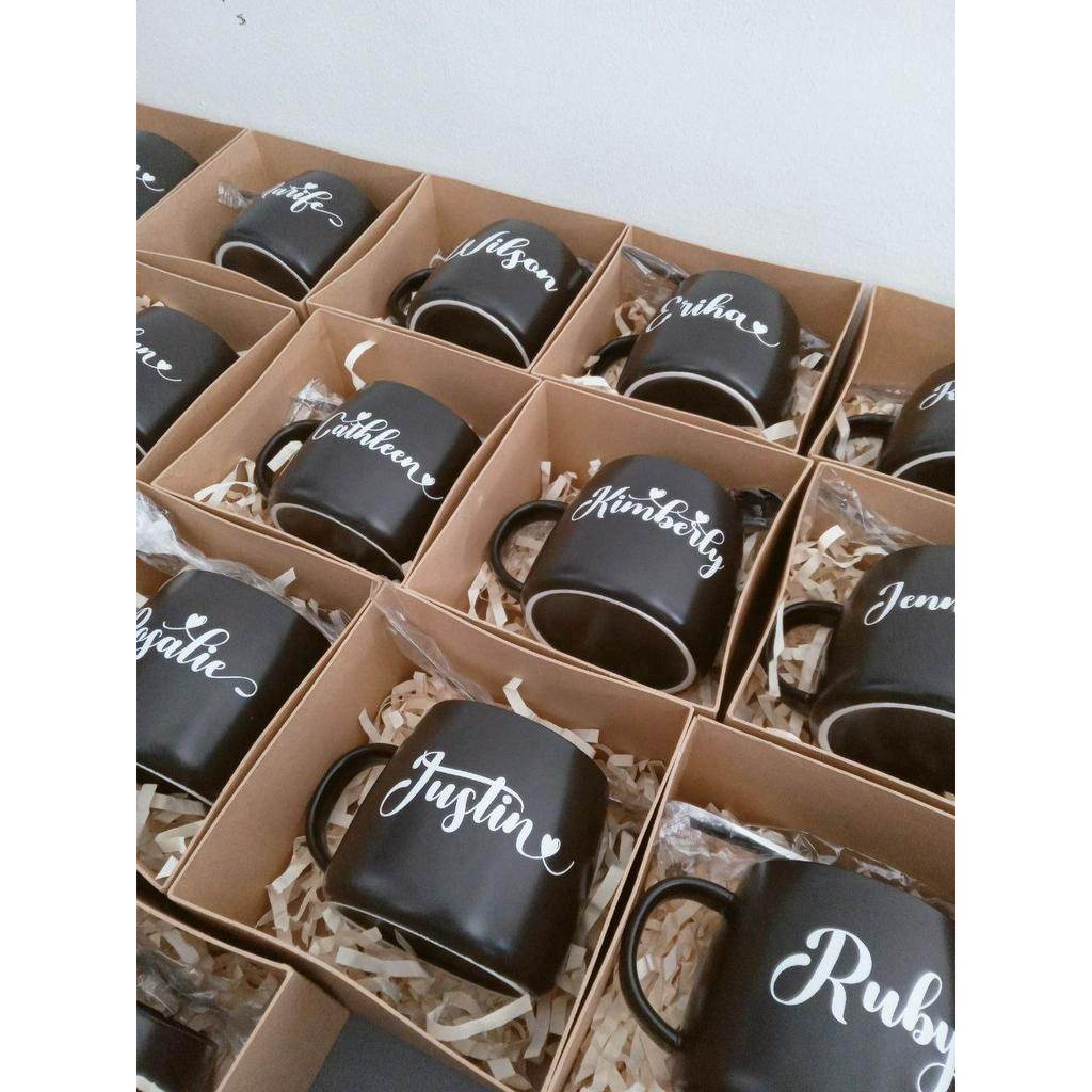 500ml Personalized Matte Coffee Mug with Gift Box, Ribbon and Tag ...