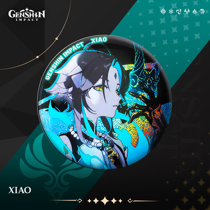 genshin impact brooch tinplate badge frosted fine flash badge genshin ...