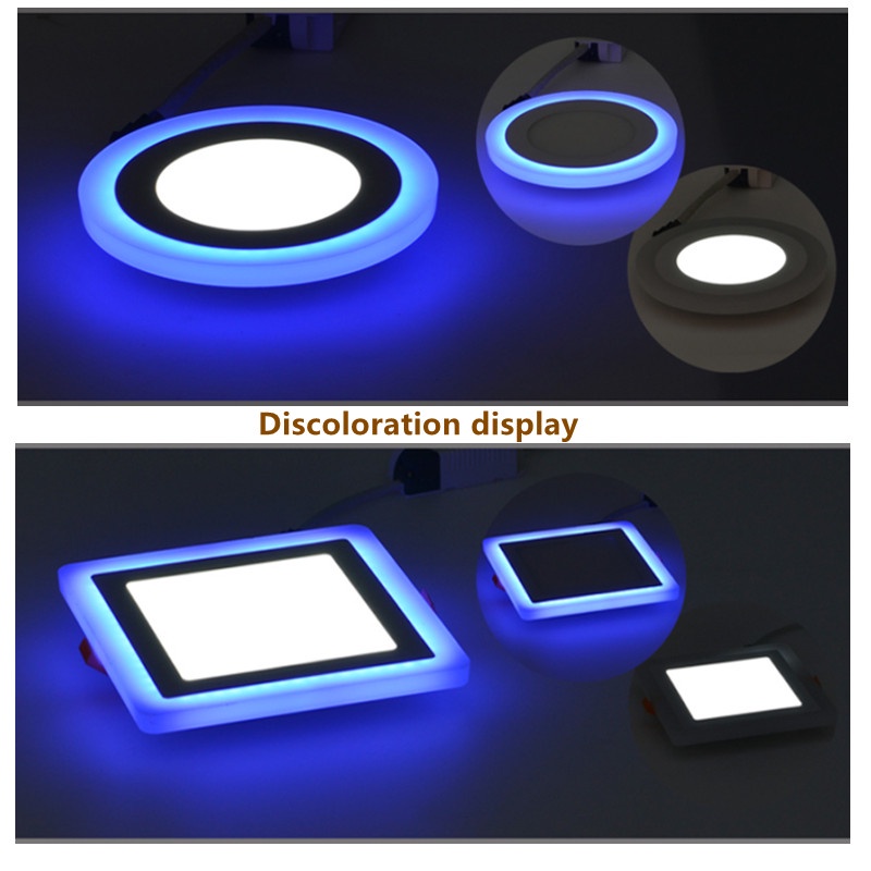 Double Color LED Panel Light Round Square Panel LED Ceiling Lamp ...
