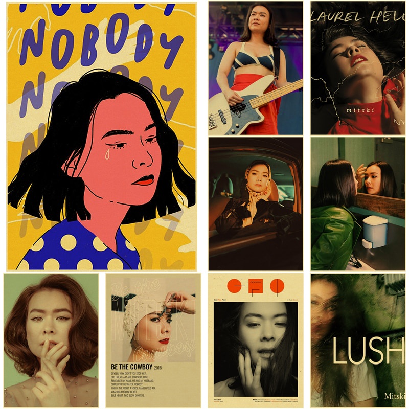 Singer Mitski Posters Be The Cowboy Retro Kraft Paper Vintage Room Home ...