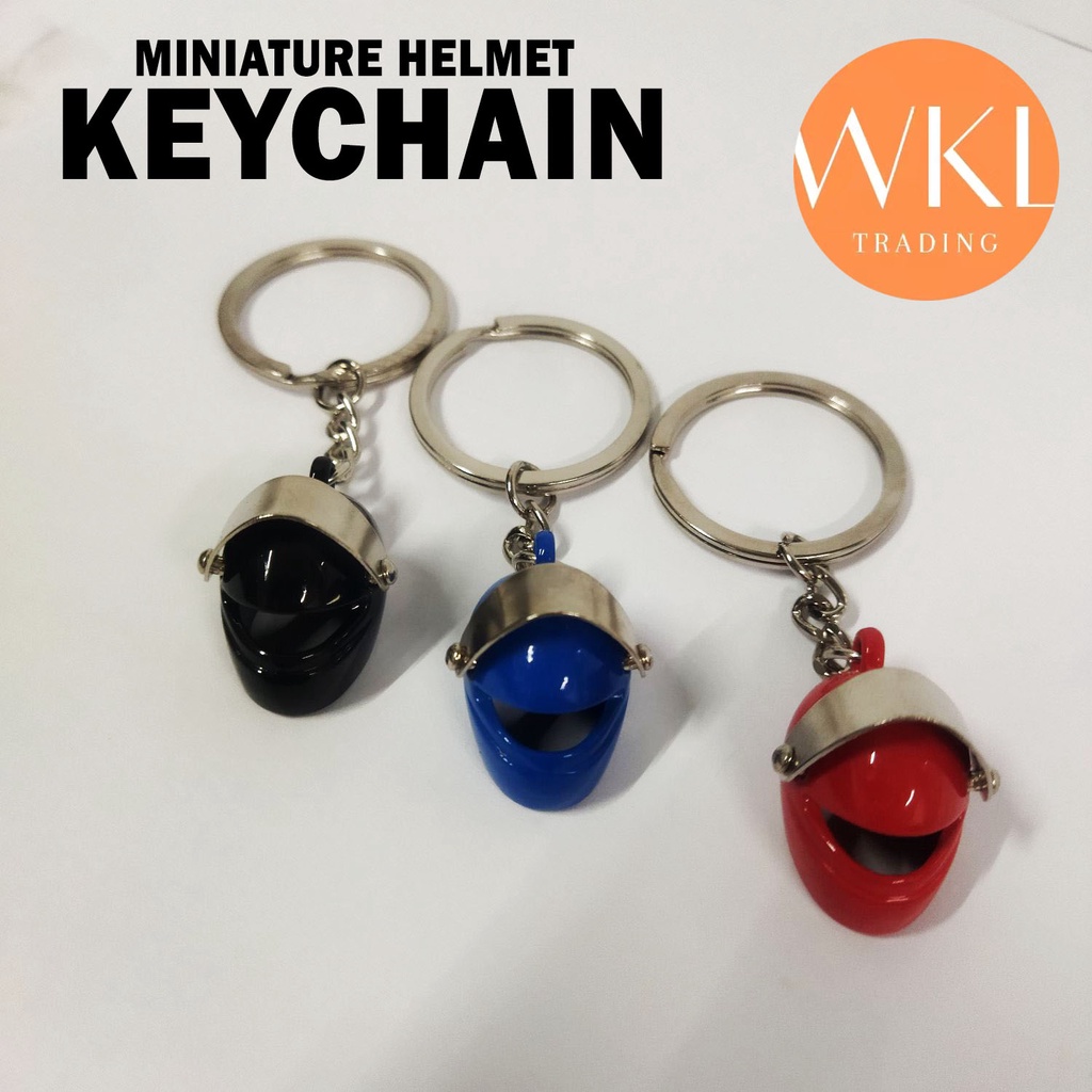 3D MINIATURE MOTORCYCLE/BICYCLE HELMET KEY CHAIN KEY RING | Shopee ...