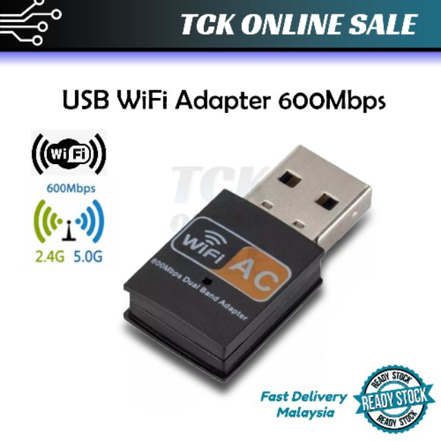 Wireless USB WiFi Adapter Wireless Computer Network Receiver 2.4GHz 5GHz 600Mbps WiFi Antenna ...