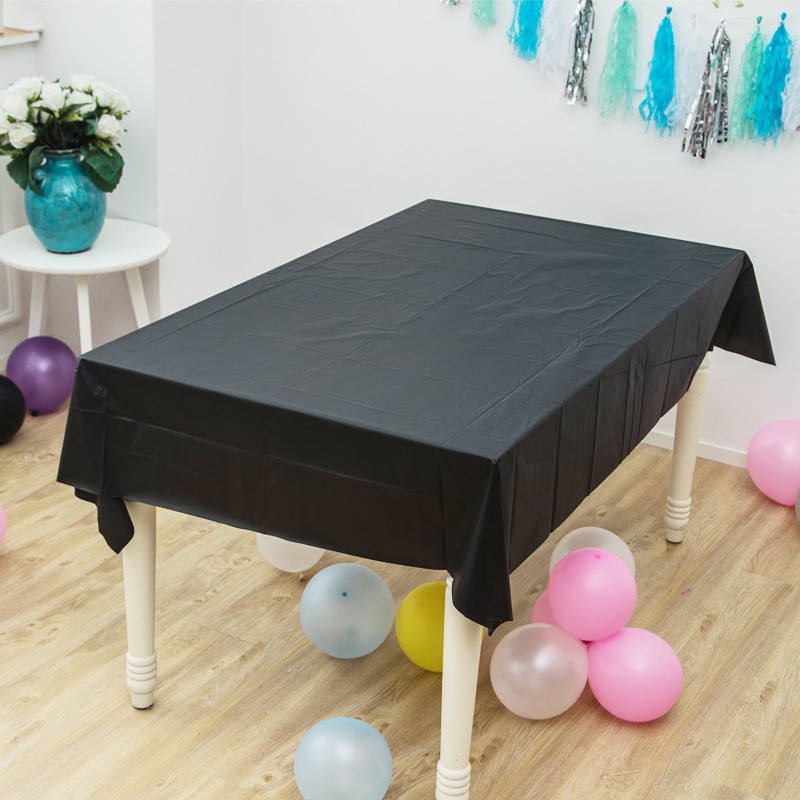 Agar.shop 6 Seater Plain Plastic Table Cover Waterproof Rectangular Disposable Party Decoration ...