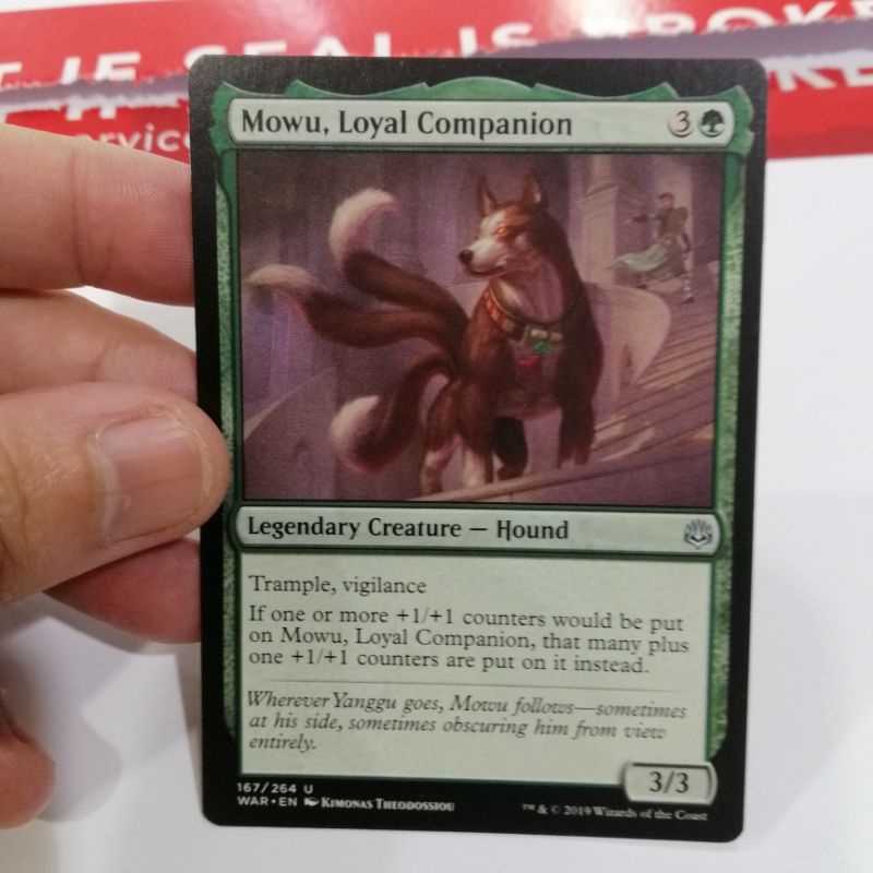 1 Mowu, loyal companion WAR of the spark MTG card magic commander EDH ...
