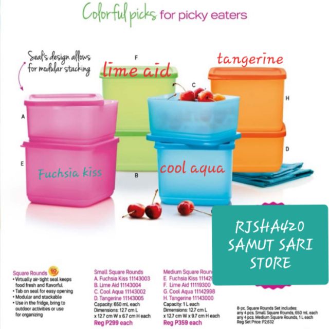 Sale!!!TUPPERWARE SQUARE ROUNDS | Shopee Philippines