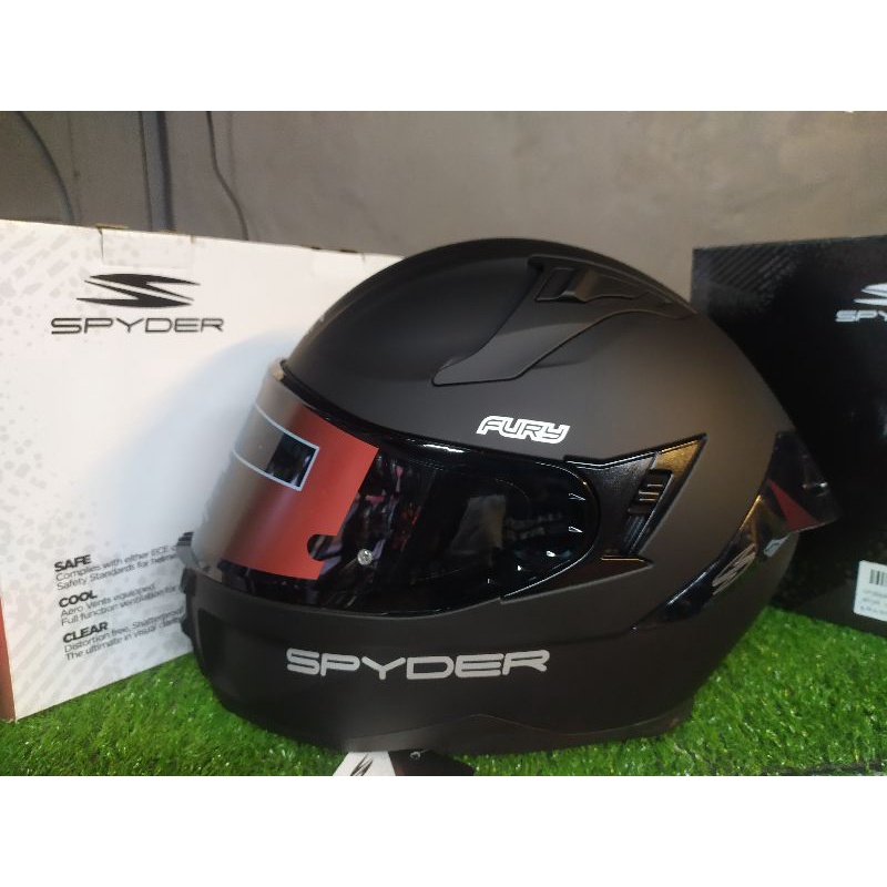 SPYDER FURY DUAL VISOR HELMET WITH FREE EXTRA VISOR AND SPOILER ...