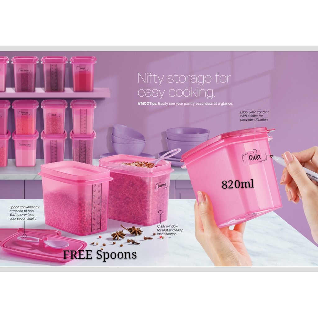 NEW COLOR Tupperware Shelf Saver With Spoon 840ml | Shopee Philippines