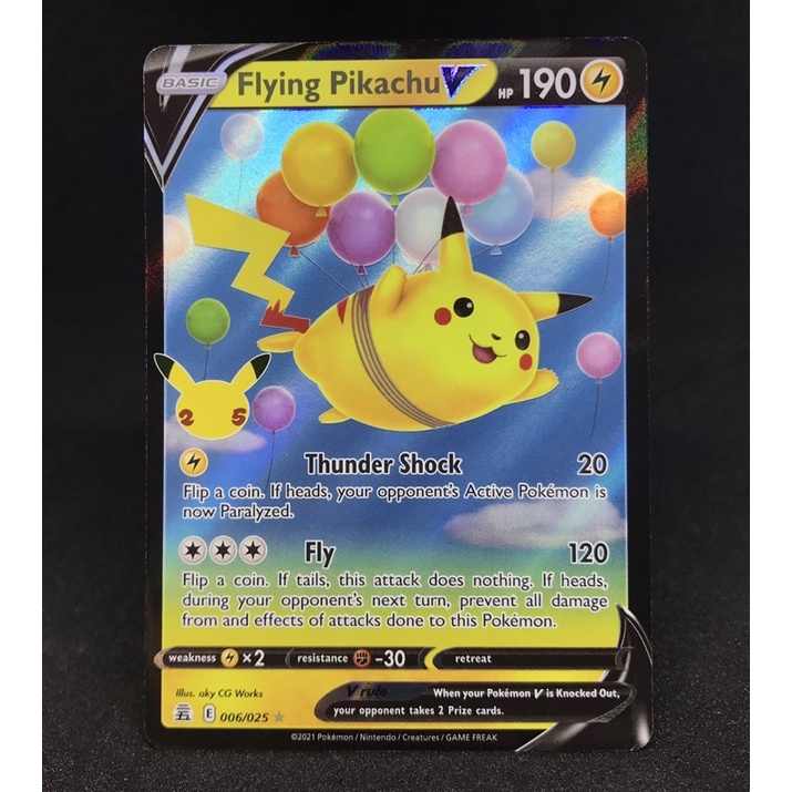 Pokemon TCG Flying Pikachu V Ultra Rare 006/025 2021 25th Anniversary ...