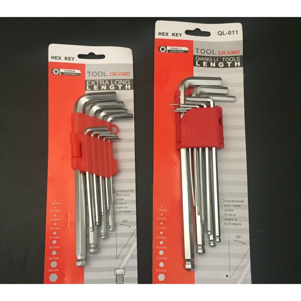 HIGH QUALITY 9 PCS BALL POINT HEX KEY SET/ allen key set | Shopee ...