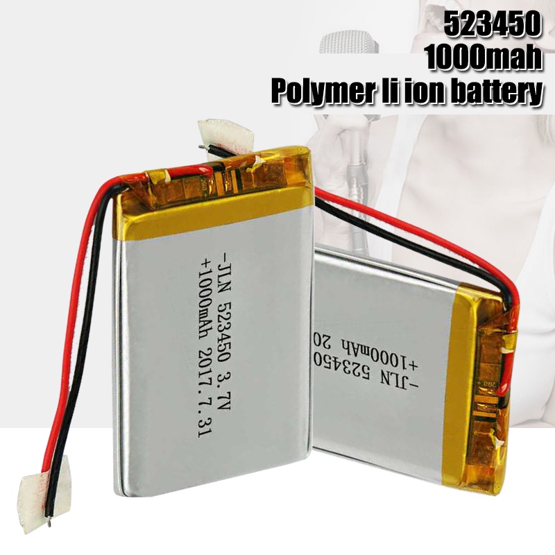 1000mAh 3.7V 523450 Polymer Lithium Rechargeable Battery Li-ion Battery ...