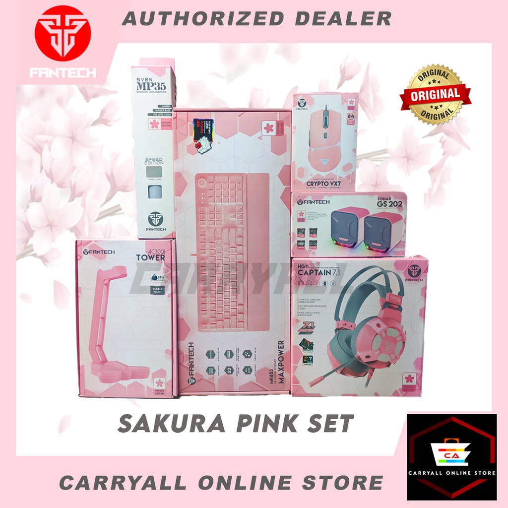 Fantech SAKURA PINK - SPACE WHITE - BLACK Edition Bundle Set | Shopee ...