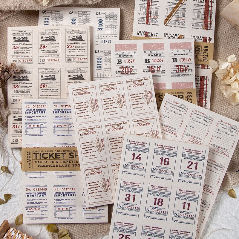 ((Repack) Paperstory 24sheets Ticket Shop Series Vintage Retro Mixed ...