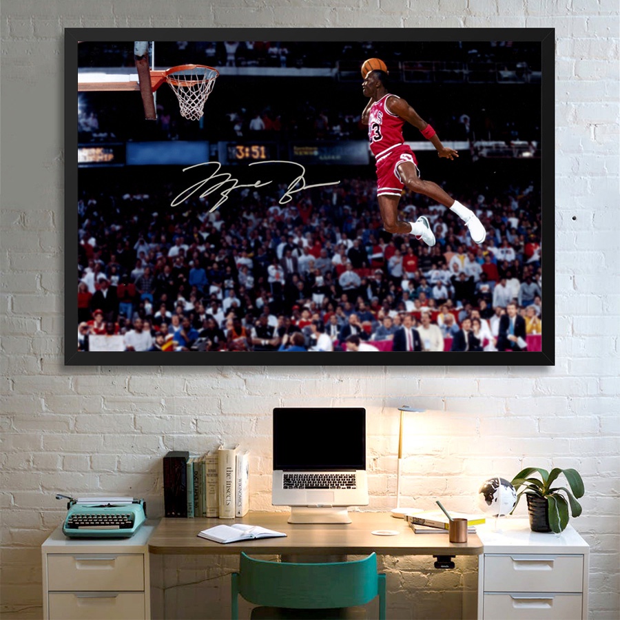 Basketball Poster Michael Jordan flying dunk Picture Painting Canvas ...