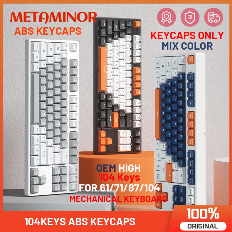 104Keys Keycaps Mixed Color Keycap Backlit for Mechanical Keyboard OEM ...