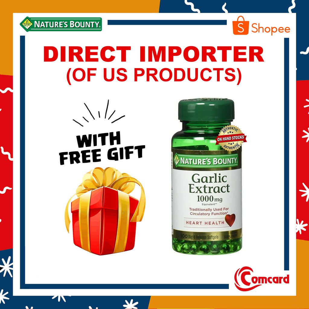 Nature's Bounty Garlic Extract 1000mg 100 Tablets | 2000mg 120 Tablets | CPM | Shopee Philippines
