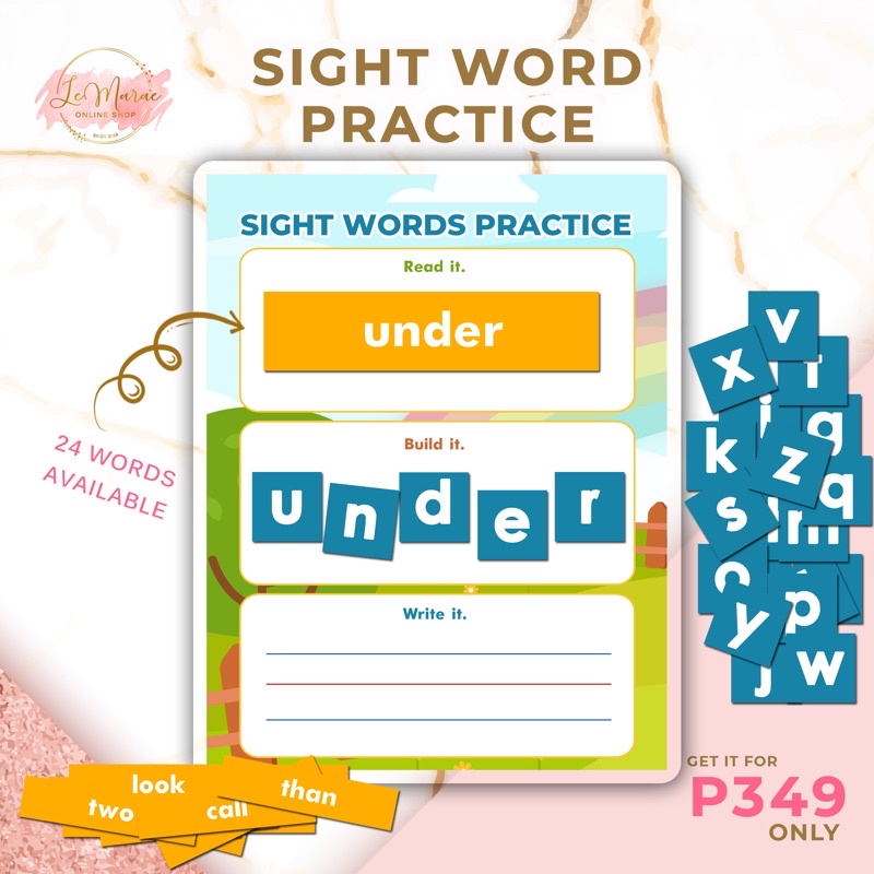 Le Marae Shop - Velcro SIGHT WORD PRACTICE | Shopee Philippines