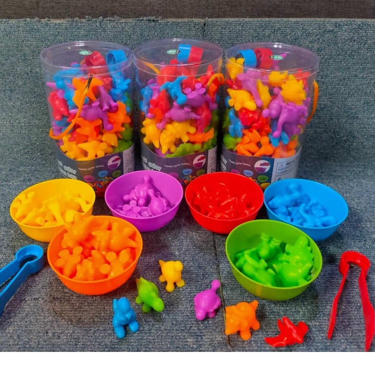 Dinosaur Manipulatives Color Sorting Montessori Educational Toy ...