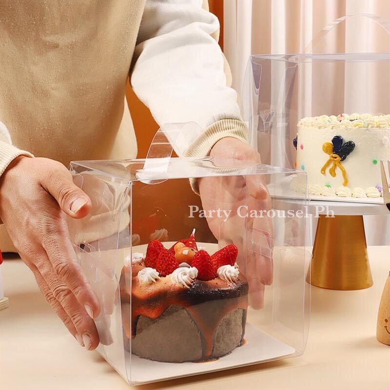 Acetate Cake Box with Handle (5pcs) | Shopee Philippines