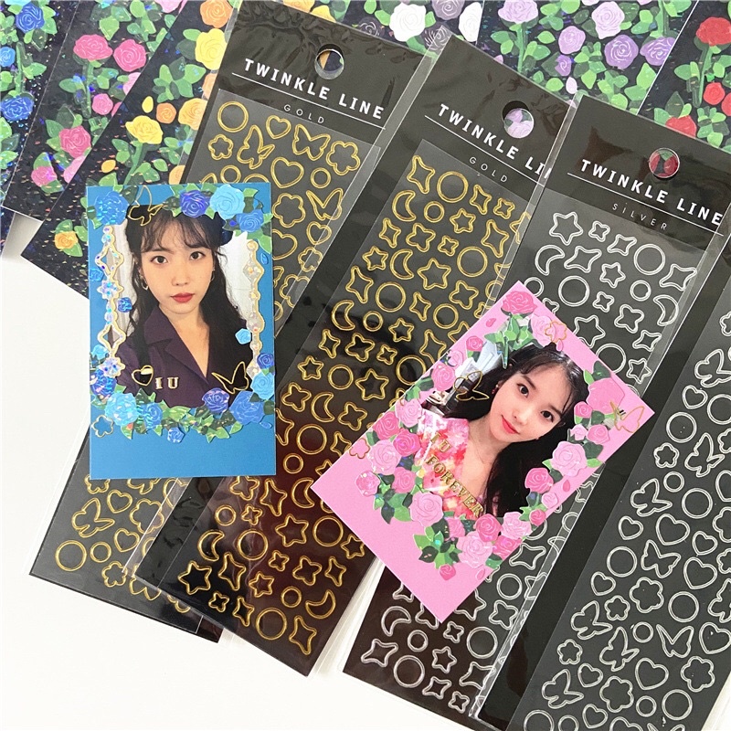 [Dreaming Paste] Sticker Twinkle Line Gold, Silver for window ...
