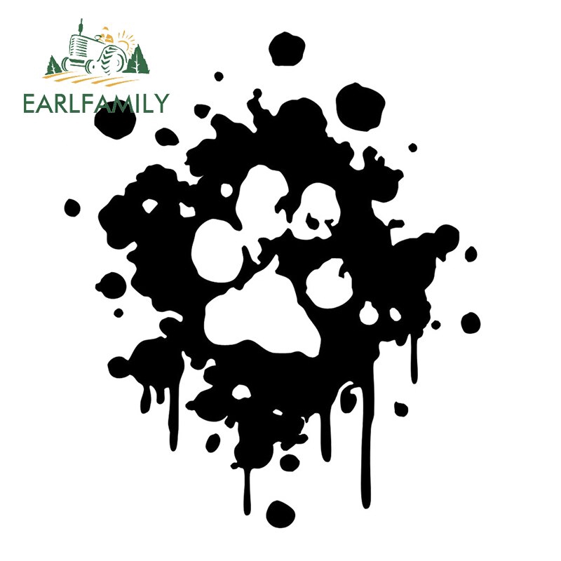 EARLFAMILY 15x12.5cm Interesting Dog Paw Print Splatter Vinyl Bumper ...