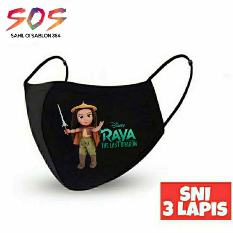 DISNEY RAYA AND THE LAST DRAGON Anime Mask 3 ply/ply fabric character ...