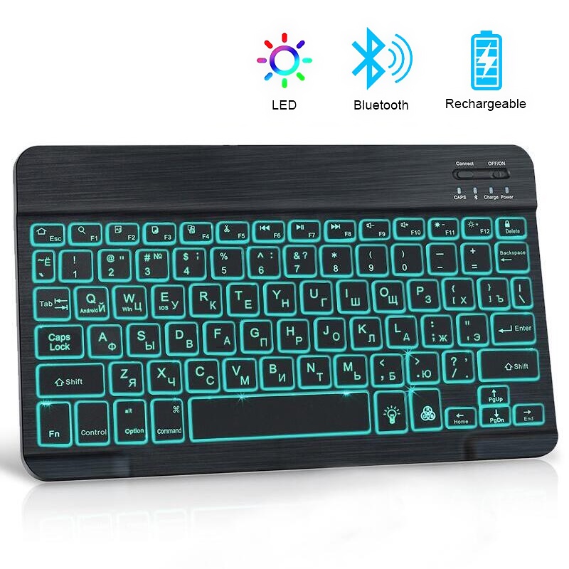 10 Inch Mini Wireless Bluetooth Keyboard Backlit Keyboard for Tablet ...