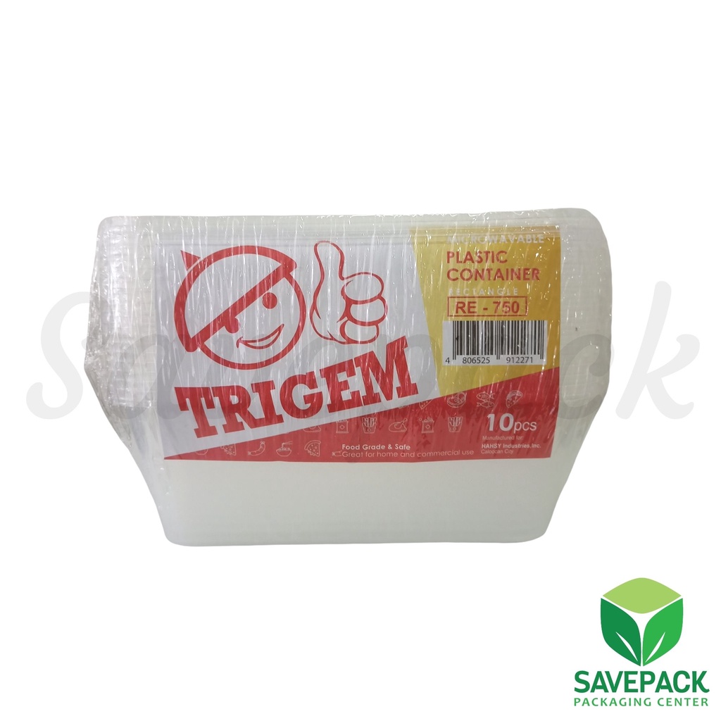 RE-750ml TRIGEM Rectangle Microwavable Container 10pcs | Shopee Philippines