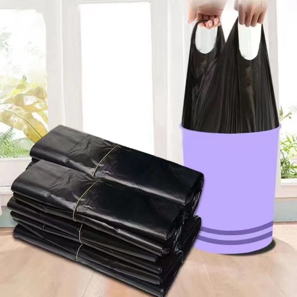 Black Thicken Disposable Vest Type Garbage Bag for Home Office | Shopee ...