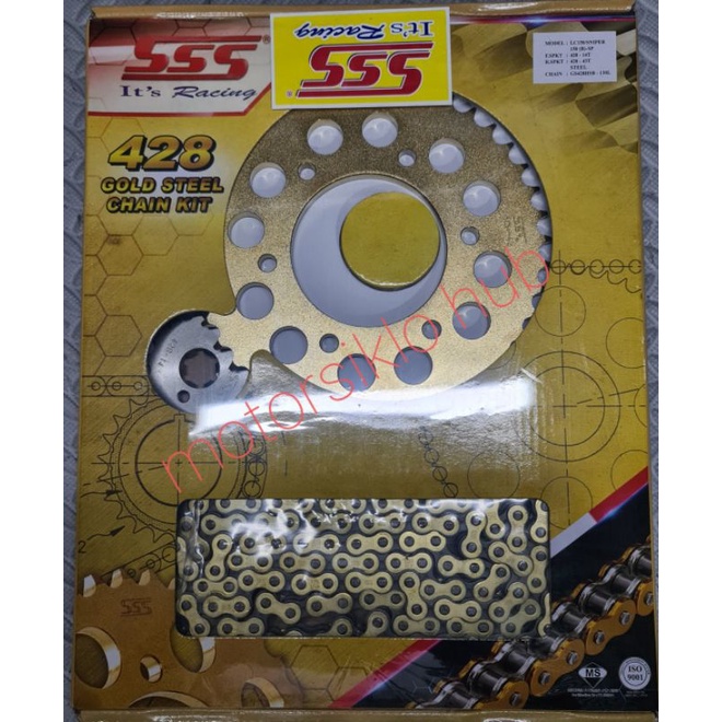 SSS STEEL GOLD CHAIN SET FOR YAMAHA SNIPER 150 v1/v2 | Shopee Philippines