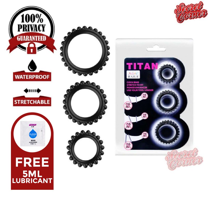 Secret Corner Ringo Ultra Sweller 3Pc Set Penis Premium Cock Rings Male Enlarger Enhancer Sex ...