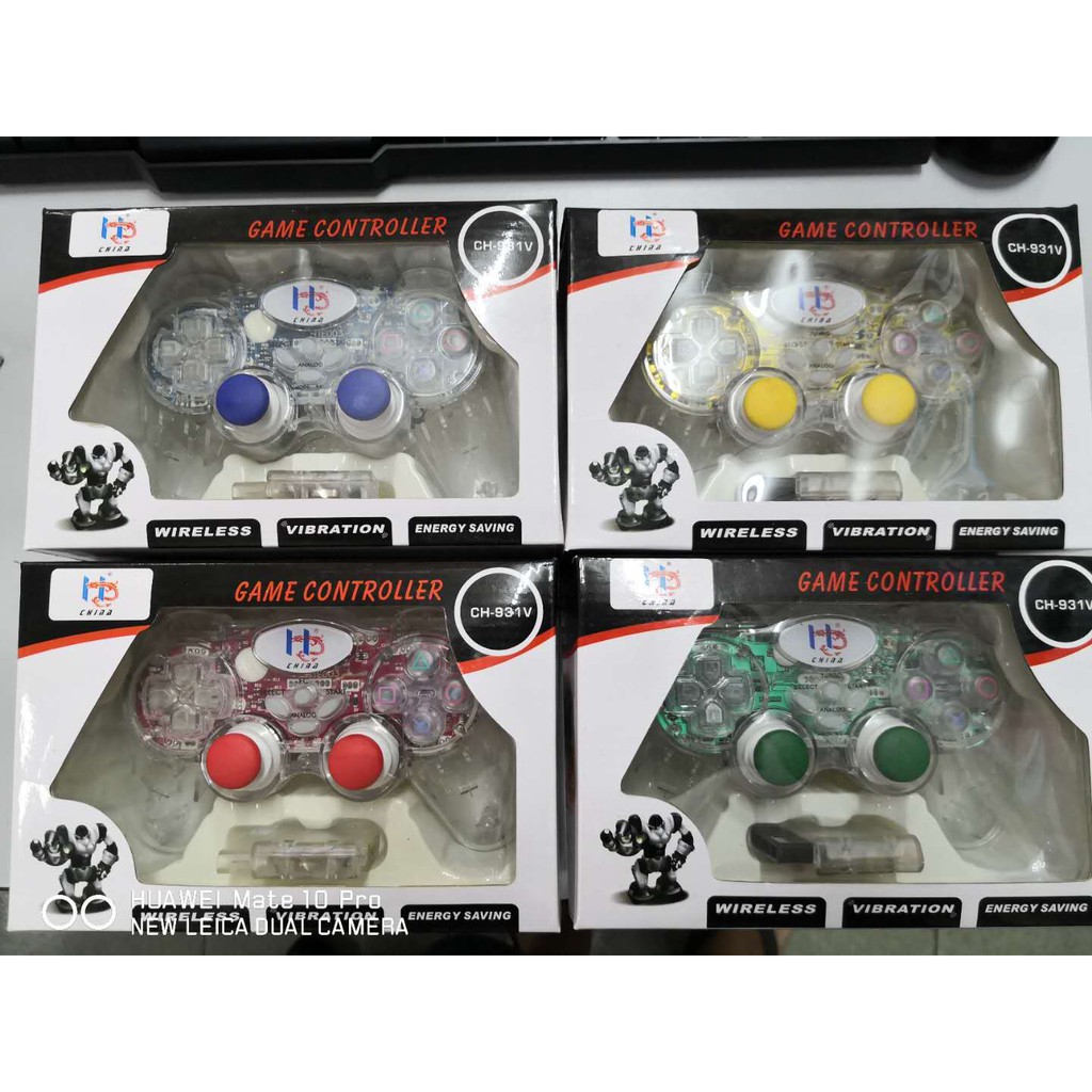 PS2 Transperant Wireless Controller High Performance with LED Light ...