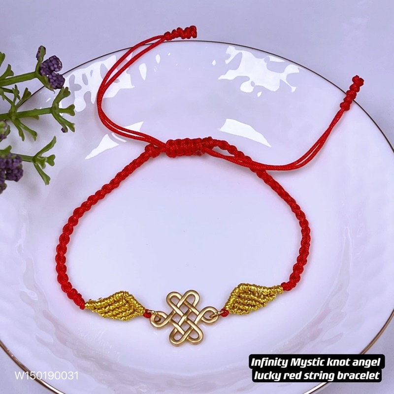 (wikacharms) infinity mystic knot angel wing lucky red string bracelet ...
