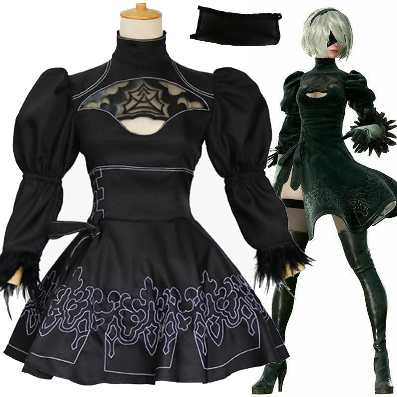 Nier Automata Yorha 2B Dress Suit Anime Women Dresses Cosplay Costume ...
