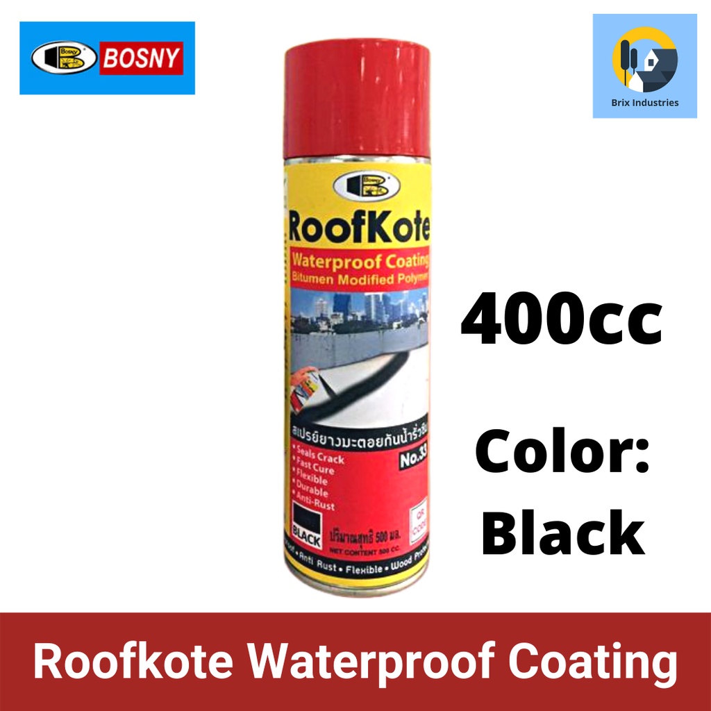 Bosny Roofkote Waterproofing Coating 400cc Black Bitumen Modified ...