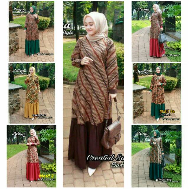 Gamis Batik Rempel ORI stile all size standard And jumbo | Shopee ...