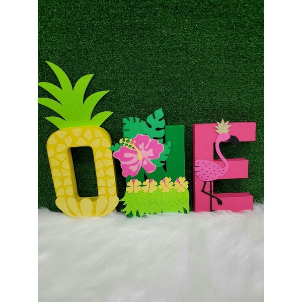 Tropical Flamingo theme 6 inches letter standee customized painted ...