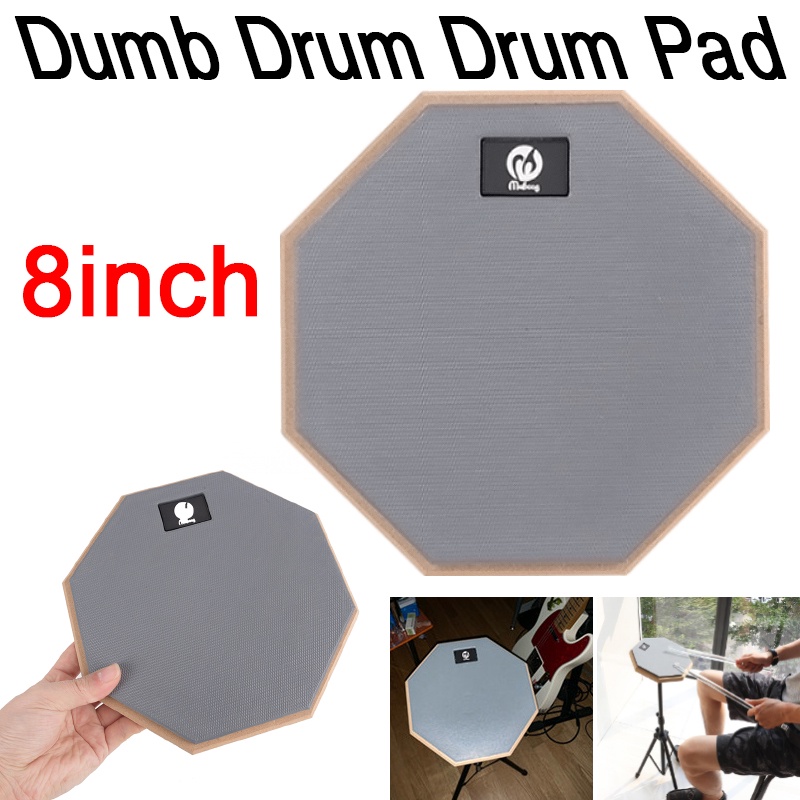 [Spot] 8 Inch Rubber Wooden Dumb Drum Practice Training Drum Pad Music ...