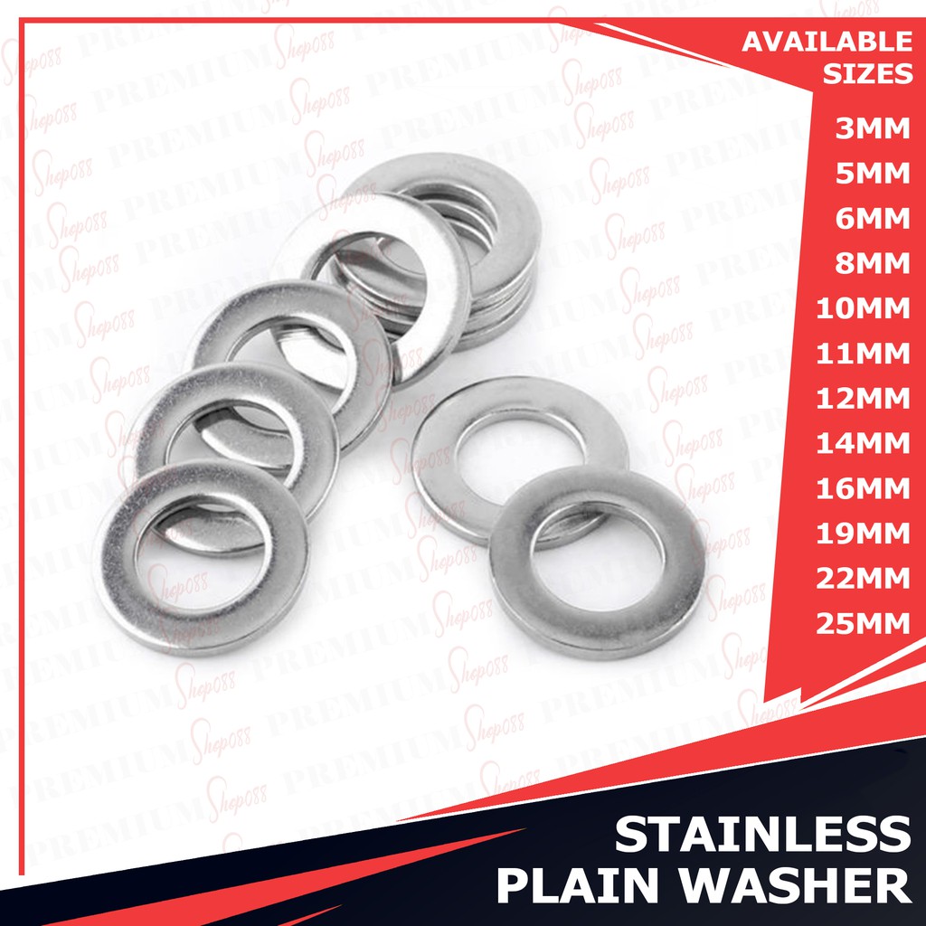 1/5/10pcs Stainless Plain Washer SS 304 Steel Flat PW M3 M4 M5 M6 M8 ...
