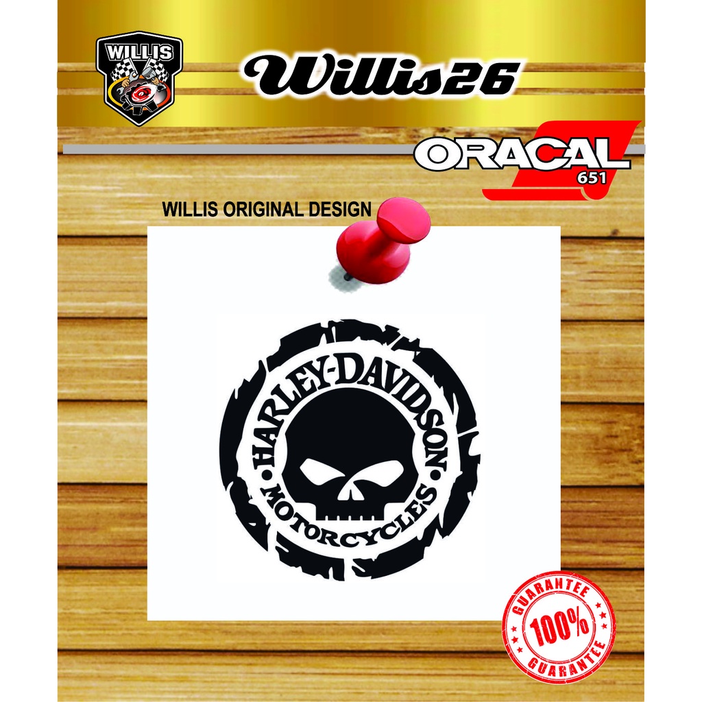 Harley Davidson Skull sticker Car sticker | Shopee Philippines