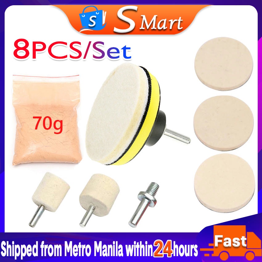 【In Stock】8Pcs Cerium Oxide Glass Polishing Powder Pad Compound Kit For ...