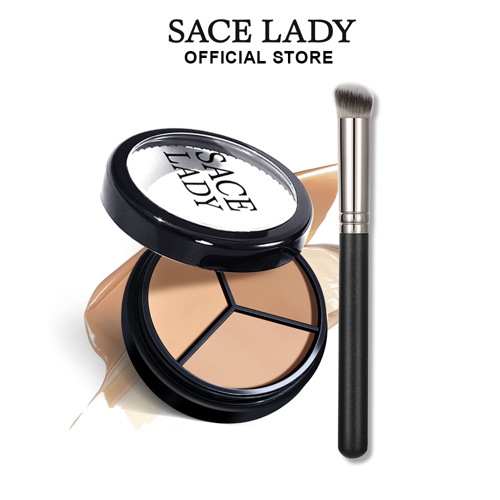 SACE LADY 3 in 1 Full Cover Natural Concealer Palette + Soft ...