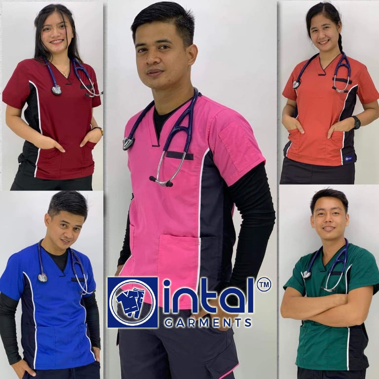 INTAL SCRUBSUIT 06C CARGO 6-Pocket Pants Premium Quality V-Neck Unisex ...