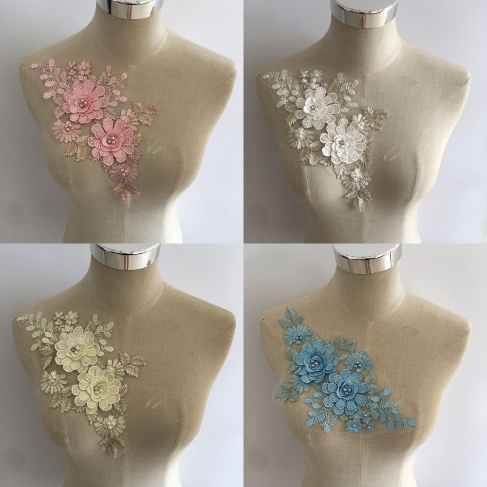 Color Matching Embroidery Lace Collar Handwork DIY Trims Motif ...