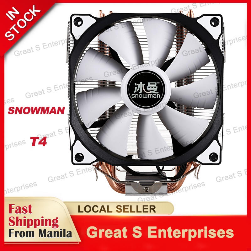 GSE SNOWMAN CPU Cooler Master 4 Direct Contact Heatpipes freeze Tower ...