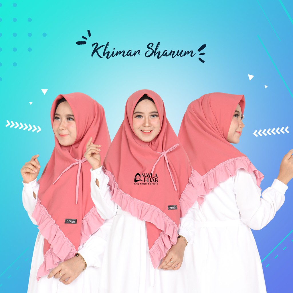 Khimar Shanum, Ruffle Quadrilateral Hijab, Original Wolfis Hijab by ...